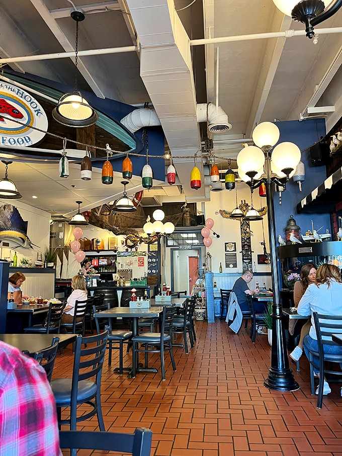 Buoys overhead, blue walls around you, and nautical charm everywhere &ndash; coastal vibes transported straight to Idaho's heart.