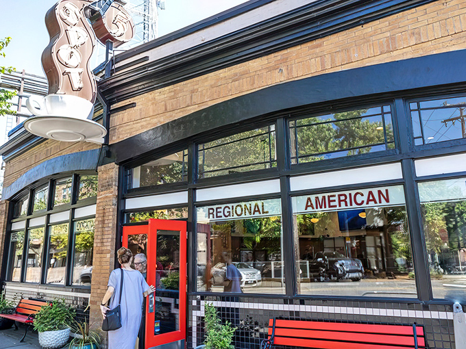 5 Spot: That steaming coffee cup sign isn't just cute&mdash;it's a beacon of hope for Seattle's caffeine-deprived masses.
