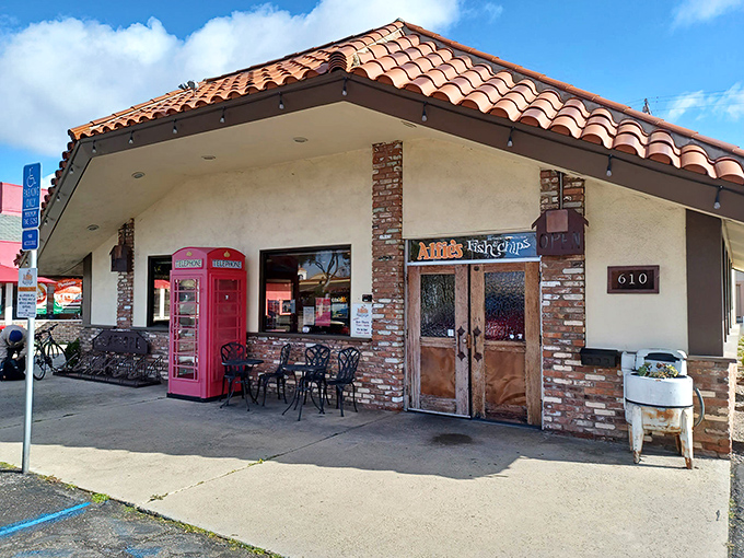 Alfie's brick facade and red phone booth door are your first clue. This isn't just fish and chips&mdash;it's a passport to England without the jet lag.