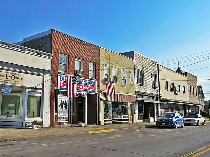 Classic storefronts line Berea's streets, where artisan traditions meet modern mountain living in perfect harmony.