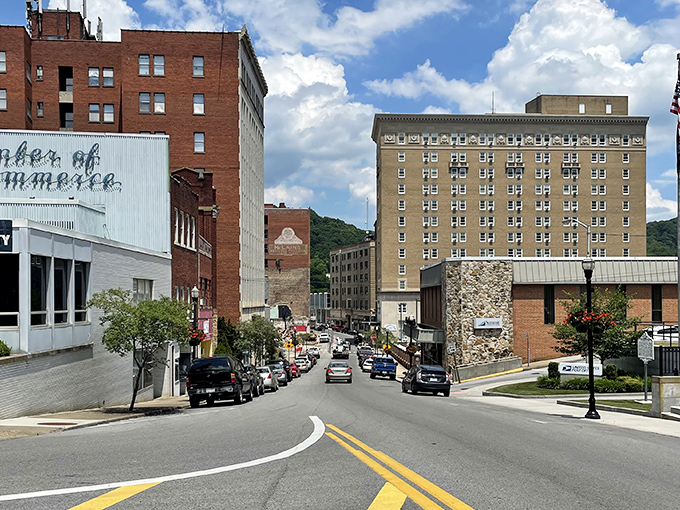 Bluefield's main street whispers stories of prosperity while promising wallet-friendly golden years ahead.