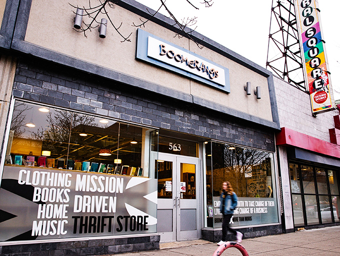 Cambridge's Boomerangs storefront promises curated finds where every item tells its own fascinating story.