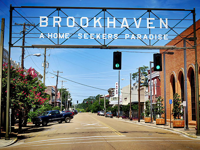 Brookhaven's "Home Seekers Paradise" sign doesn't lie - this downtown actually delivers on its friendly small-town promises.