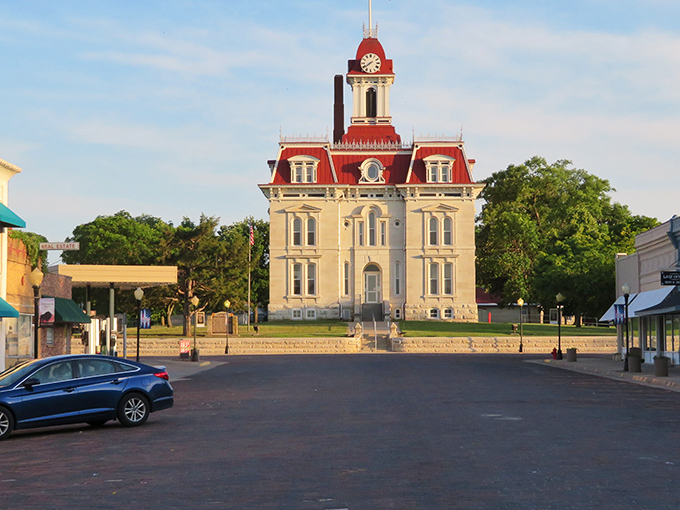 Cottonwood Falls' courthouse stands like a Victorian grande dame watching over her town. Architectural eye candy!