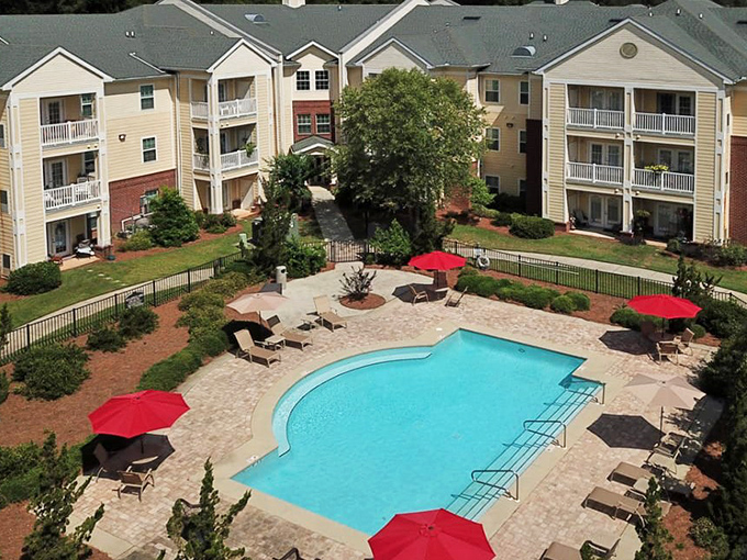 Cottonwood's inviting pool area transforms ordinary afternoons into mini vacation experiences right at home.