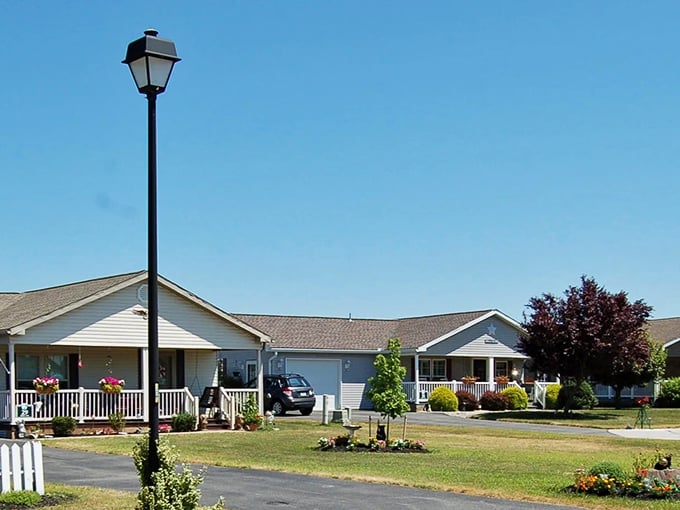 Front porches that practically beg for rocking chairs and lemonade—Country Manor's charm offensive starts at the welcome mat.