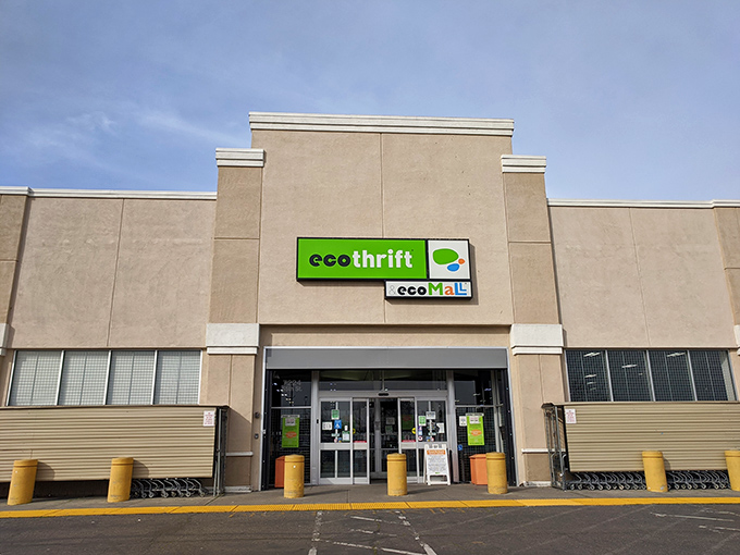 Eco Thrift's warehouse-sized wonderland stretches endlessly, promising adventures in every aisle you explore today.