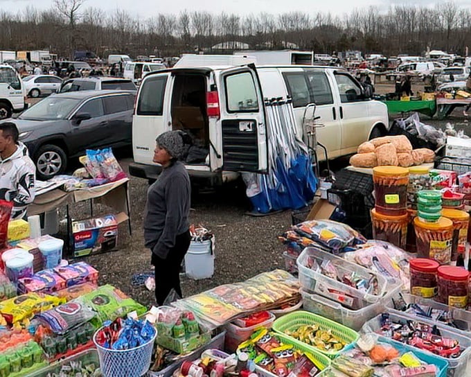 Englishtown's vendor tables stretch as far as the eye can see. Remember when shopping was an adventure, not just a click on Amazon?