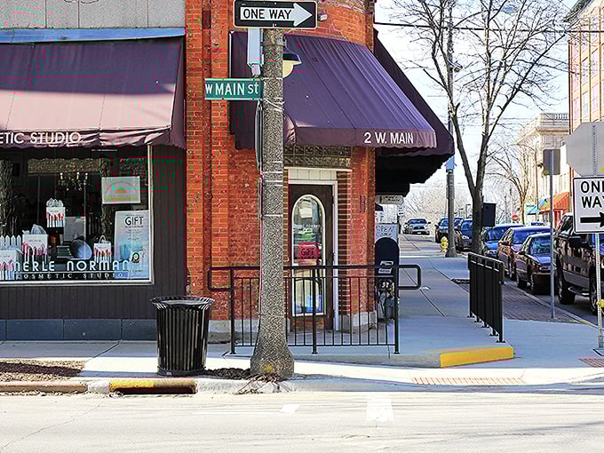Where Main Street magic happens! This brick-and-awning corner of Freeport feels like stepping into a Norman Rockwell painting&mdash;minus the expensive real estate.