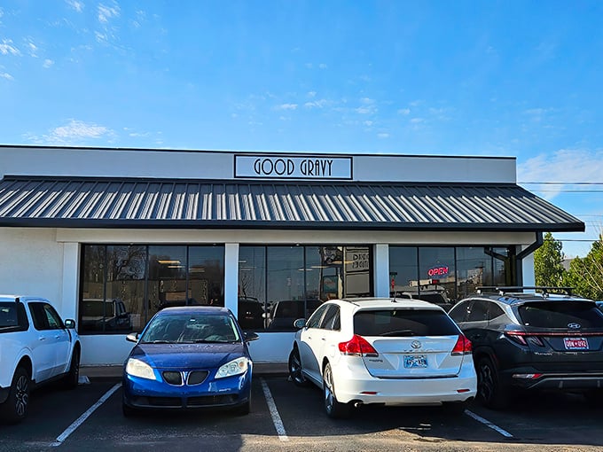 Good Gravy's unassuming storefront hides what locals know&mdash;breakfast nirvana awaits behind those doors.