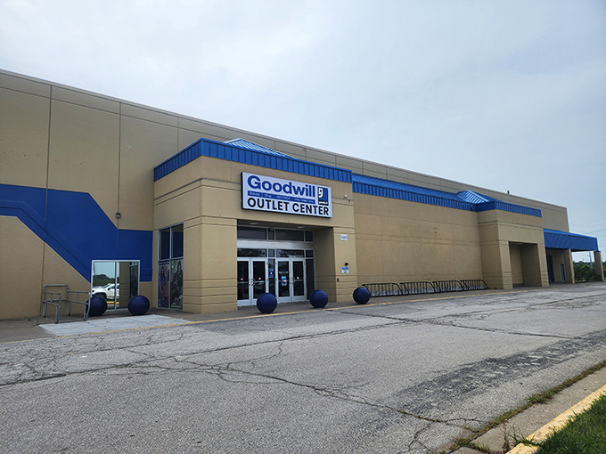 The unassuming exterior of Goodwill Outlet hides a wonderland of by-the-pound treasures. Bring your gloves and your game face!