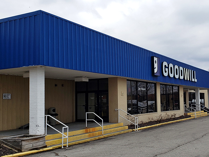 Goodwill's iconic blue building stands ready for treasure hunters&mdash;like a department store where everything has a story.