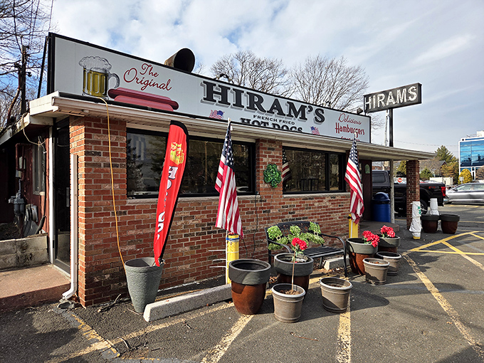 Hiram&rsquo;s stands proud, its brick walls and classic signage telling a story of hot dog perfection perfected over generations.