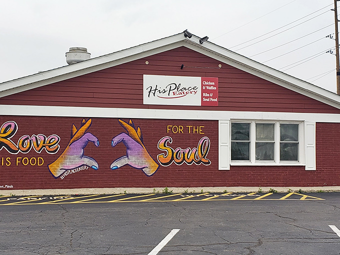 "Love is Food" isn't just a mural at His Place Eatery &ndash; it's the gospel truth when you taste their soul-satisfying fried chicken.