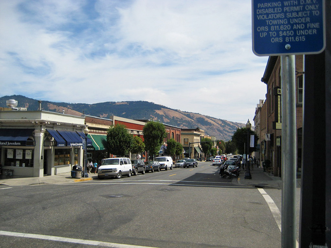 Hood River's historic downtown invites you to wander, shop, and soak in those magnificent mountain views in the distance.