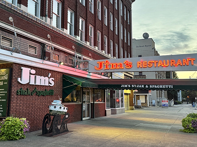 Jim's neon sign has been guiding hungry travelers for generations. It's not retro&mdash;it's authentically unchanged, like your favorite vinyl record.
