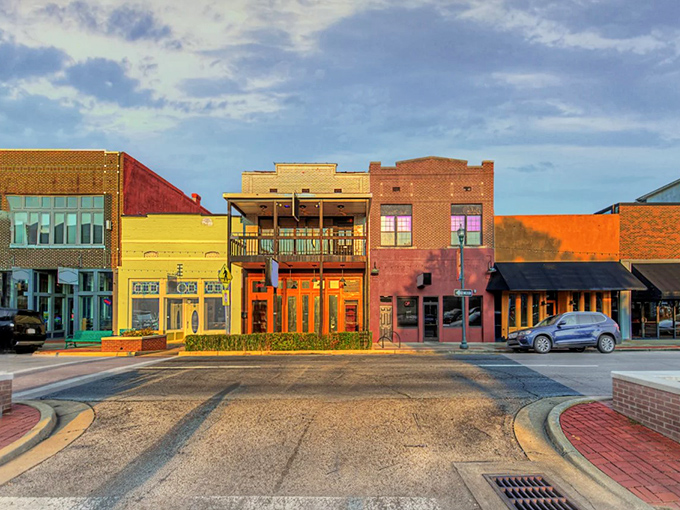 Jonesboro's colorful downtown buildings stand like a rainbow after the storm, welcoming visitors with open arms and hearts.