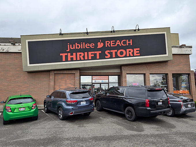Jubilee REACH's bold signage promises exactly what you'll find inside&mdash;a reach for joy through second-hand treasures.