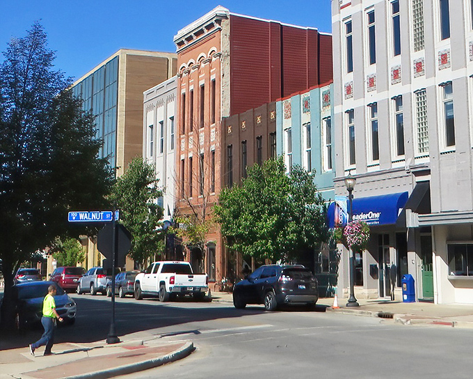 Kokomo's colorful downtown buildings stand shoulder-to-shoulder like a lineup of vintage candies.