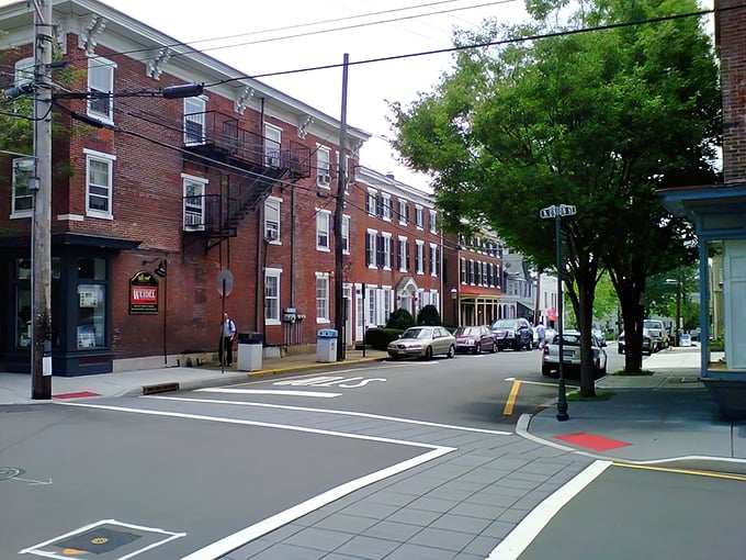 Lambertville's brick-lined streets hold stories in every corner - antique hunting paradise meets riverside charm.