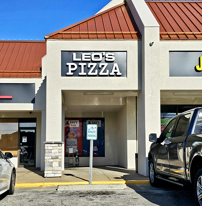 Strip mall? More like treasure chest! Leo's proves great pizza needs no fancy address.