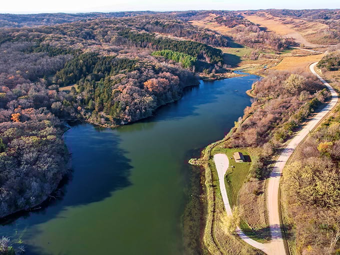 The Loess Hills Scenic Byway offers sweeping views of Iowa's rare wind-sculpted landscape. Mother Nature's rollercoaster ride!