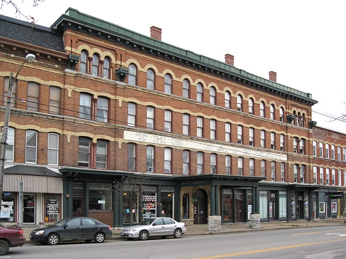 Lowville's classic storefronts line peaceful streets where your biggest decision is which bench to rest on today.