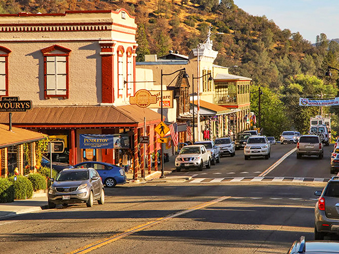 Mariposa's Main Street winds through Gold Rush history, where every building whispers tales of fortune seekers.