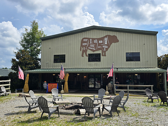 Don't judge this metal barn by its cover - incredible steaks await inside.