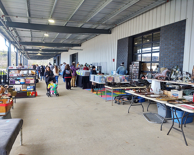 Nashville Flea Market's indoor paradise &ndash; where serious collectors and casual browsers unite under fluorescent lights and endless possibilities.