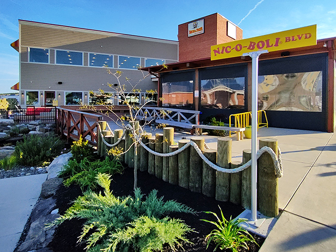 Modern beach architecture meets timeless pizza passion - where coastal cool gets deliciously heated up.