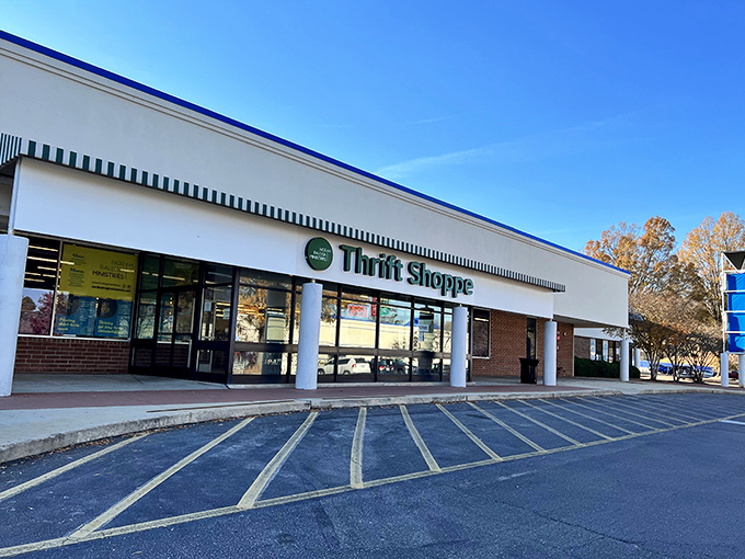 North Raleigh Ministries Thrift Shoppe's classic storefront hides a wonderland of bargains behind that green awning.