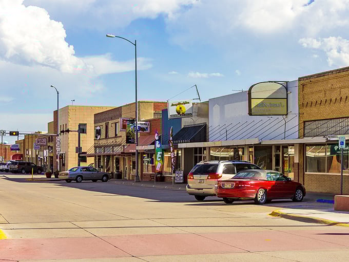 Ogallala's downtown strip - where the Old West meets modern-day coffee shops and friendly waves from locals.