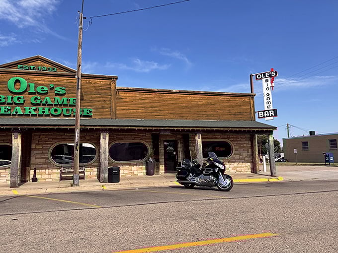 Ole's Big Game Steakhouse doesn't whisper "wild west"—it shouts it! This Paxton landmark serves steaks with a side of safari adventure.