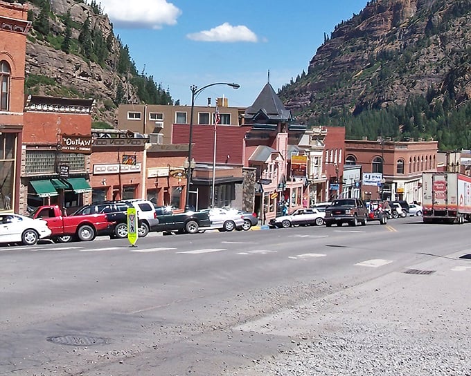 Ouray's buildings nestle perfectly between towering mountains, like Switzerland decided to vacation in Colorado.