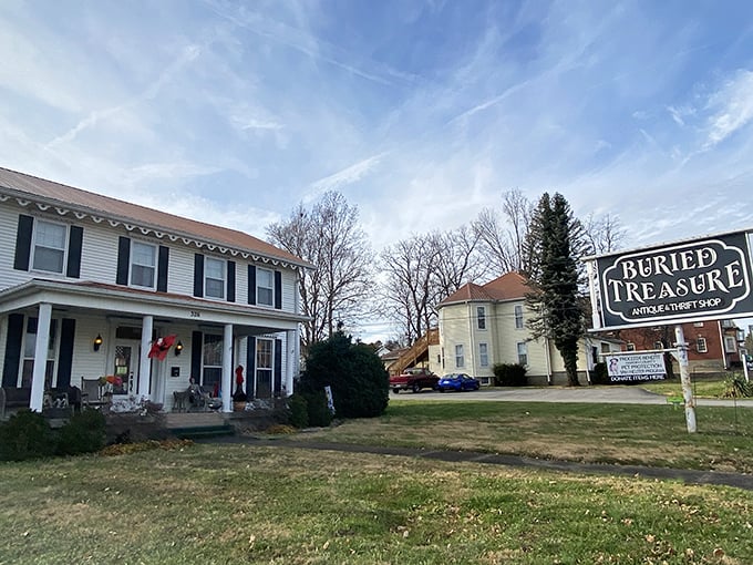 This charming white house proves that the best thrift stores feel like visiting grandma's attic.