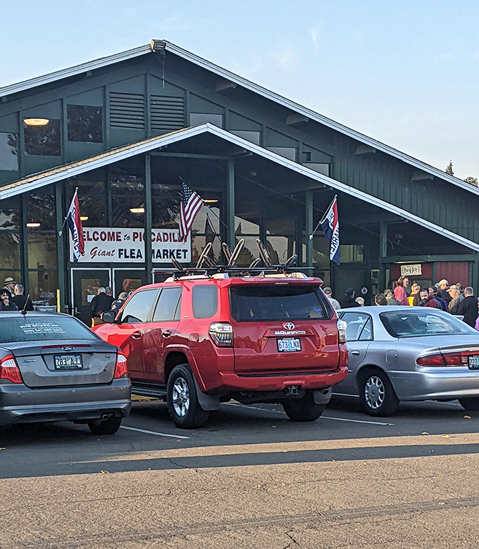 Welcome to Picc-A-Dilly, where the building itself looks ready for a flea market adventure party.