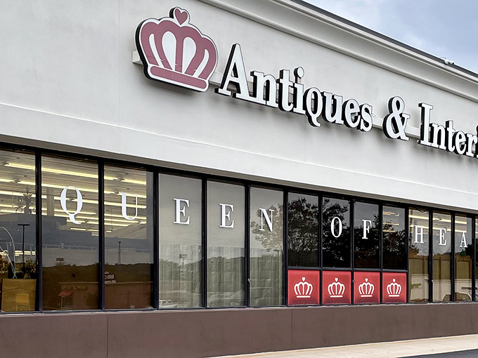 The royal crown logo promises regal finds inside this Buford treasure palace of vintage dreams.