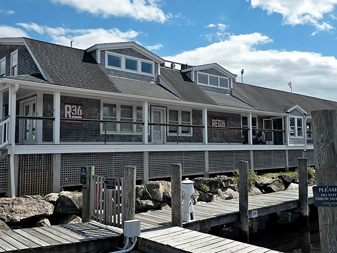 Red 36 brings a touch of nautical elegance to the Mystic shoreline. Those windows offer diners a front-row seat to Connecticut's maritime show.
