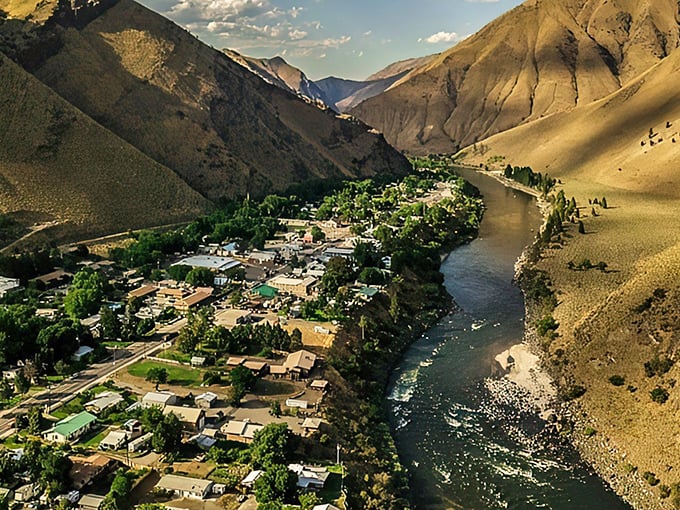 Riggins nestles between dramatic canyon walls like nature's own retirement community with river views included.