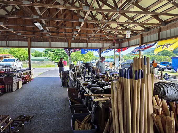 Under this rustic pavilion, yesterday's forgotten treasures become today's perfect finds for savvy shoppers.