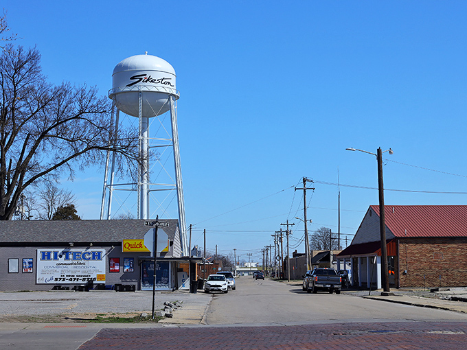 Sikeston's iconic water tower stands tall over this affordable Missouri town, a beacon for those seeking small-town charm.