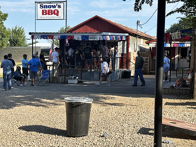Saturday-only BBQ means this humble red shack becomes Texas's hottest weekend destination.