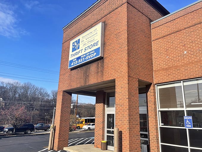 This brick fortress of bargains looks serious about helping the community, one thrift find at a time.