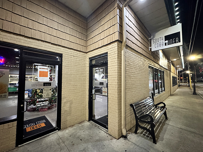 South Cobb Diner might look unassuming at night, but inside, breakfast miracles happen 'round the clock.