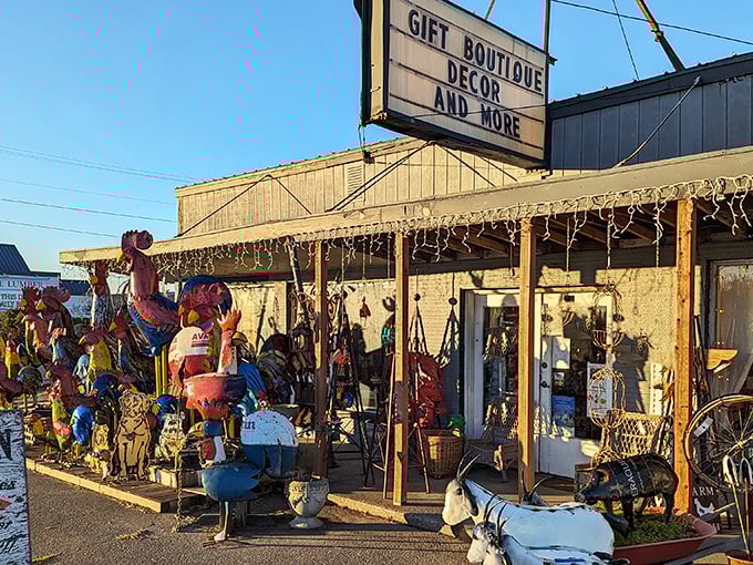 Rustic charm meets bargain hunting where weathered wood buildings house countless treasures from yesteryear.