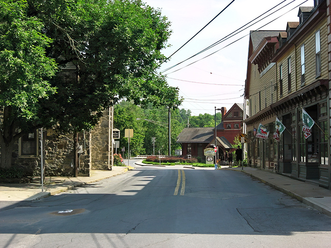 Sykesville's main street looks like it wandered out of a Norman Rockwell painting and decided to stay for coffee.