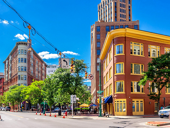 Syracuse's downtown streets buzz with the energy of a city that knows good living doesn't require breaking banks.