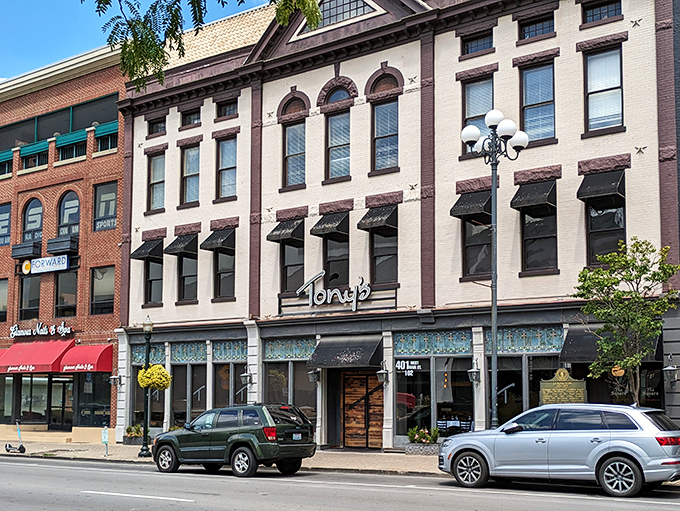 Downtown elegance stands tall among historic buildings, promising steaks as timeless as the architecture.