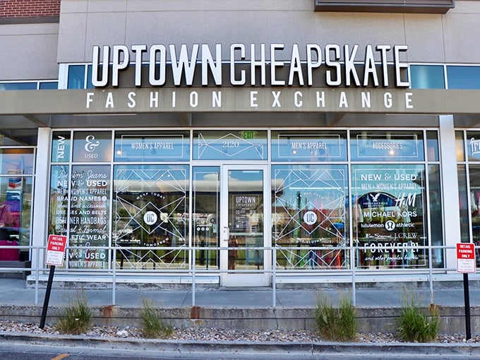 This sleek storefront whispers "boutique vibes" while your wallet whispers back "thank you for the affordable fashion finds!"